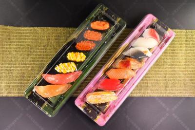 China Packaging hot sale custom disposable plastic PP/PET/OPS popular design super large size takeaway sushi tray party。 for sale