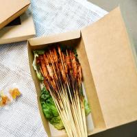 China Kraft paper packaging box for food, environmentally friendly custom disposable food box for takeaway packaging for sale