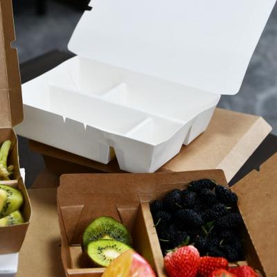China Cheap wholesale customized stylish luxury 5 compartment takeaway food box kraft paper packaging box paper food box for sale