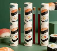 China sushi tube ，Packaging sushi tray,tuituile sushi paper packing,tube and straw，Trendy tube-shaped sushi box. for sale