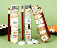 China sushi tube ，Packaging sushi tray,tuituile sushi paper packing,tube and straw，Trendy tube-shaped sushi box. for sale