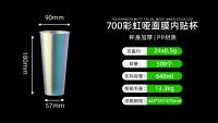 China 90mm diameter rainbow milk tea cup, disposable plastic, 360° inner film, 500/700 PP injection molded cup, PP material, matte finish. for sale