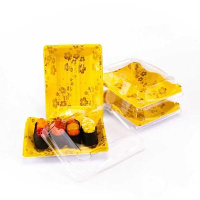 China Plastic with Clear Lid /Anti-fog lid Disposable Sushi Box Food Grade Takeaway Container for sale