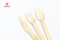 China Disposable Wooden / Bamboo Cutlery Set With Fork Spoon Knife for sale