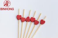 China Colorful Heart Head 18cm Bamboo Food Picks For Fruit for sale