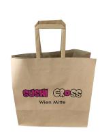 China Eco Friendly 110gsm 16x6x12'' Recycled Kraft Bags for sale