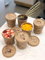 China Round Kraft Paper 32oz Eco Takeaway Containers for sale