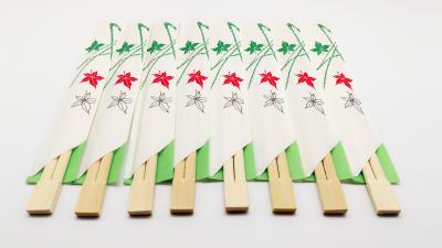 China Direct supply from base TWINS Dispossiable Bamboo Chopsticks with half paper wrapped  for Chinese Food for sale