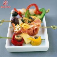 China Disposable Bamboo Looped Fruit Skewer Sticks for sale