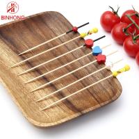 China Disposable Colorful Flower 12CM Beaded Toothpicks for sale
