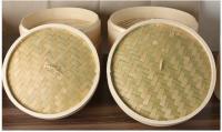 China Custom 6-10inch Natural Bamboo Dumpling Steamer 2 Tiers With Lid for sale