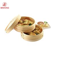 China Healthy 20cm Bamboo Steamer Basket For Kitchen for sale