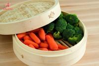 China Kitchen Cooking Smooth 28cm Dim Sum Bamboo Basket for sale