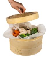 China Mini Natural Bamboo Food Steamer for Rice Vegetables Meat Fish Dumplings Dim Sum for sale
