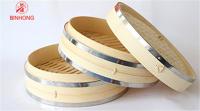 China Durable SS Edge 18cm Bamboo Steamer Basket for sale