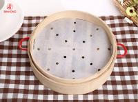 China Eco Friendly Bamboo Steamer Basket Round Shape 10 Inch Bamboo Food Steamer for sale