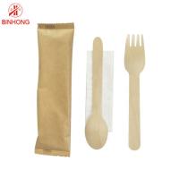 China Custom Disposable Wooden Kitchen Spoon Knife Fork Set Wooden Flatware Set for sale
