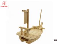 China Sustainable Bamboo 70cm Sushi Boat Tray With Flagpole for sale