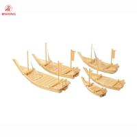 China Sustainable Bamboo 70cm Sushi Boat Tray With Flagpole for sale