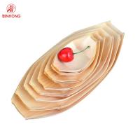 China Disposable Premium Wooden 24.5*12.5cm Sushi Boat Tray for sale