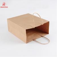 China Reusable Flat Handle Flexo Printing Kraft Paper Carry Bags for sale