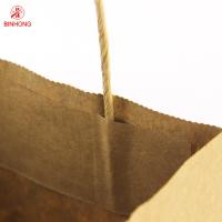 China Custom Logo Brown Flexo Printing Kraft Paper Bag for sale