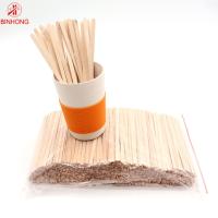 China Flat Head Natural Color 1.3mm Bamboo Coffee Stirrer for sale