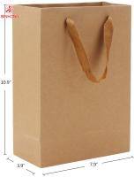 China Glued 30cm Paper Standing Pouch With Twisted Handles for sale