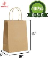 China Durable 10×5×13''  Kraft Paper Bag With Handles for sale