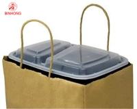 China Durable 10×5×13''  Kraft Paper Bag With Handles for sale