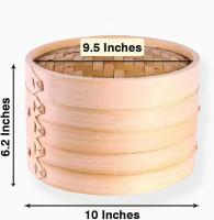 China Eco Friendly Bamboo Steamer Basket Round Shape 10 Inch Bamboo Food Steamer for sale