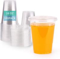 China Clear 16Oz Disposable Plastic Cup With Slot Lid for sale
