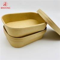 China Rectangular Kraft Paper Rice Box Bento 500ml 650ml 750ml 1000ml for sale