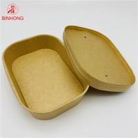 China Rectangular Kraft Paper Rice Box Bento 500ml 650ml 750ml 1000ml for sale