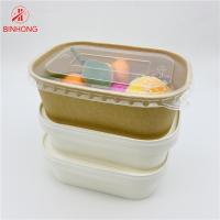 China Rectangular Kraft Paper Rice Box Bento 500ml 650ml 750ml 1000ml for sale