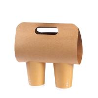 China 350g Kraft Single Double Cup Takeaway Coffee Cups Holder for sale