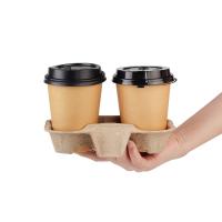China 350g Kraft Single Double Cup Takeaway Coffee Cups Holder for sale
