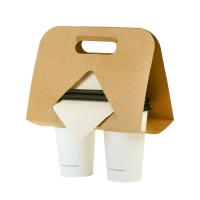 China 350g Kraft Single Double Cup Takeaway Coffee Cups Holder for sale