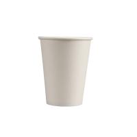 China 12oz 60mm Bottom Single Wall White Coffee Disposable Paper Cup Biodegradable for sale