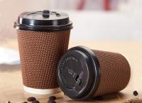 China 90mm Mouth Three Layers Corrugated Disposable Coffee Cups 16oz for sale