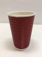 China 8oz Ripple Disposable Coffee Paper Cup Biodegradable for sale