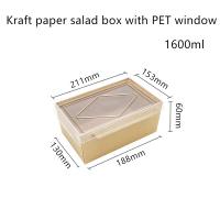 China PET Lid Kraft Paper Disposable Food Containers 2100 1600 1400ml for sale