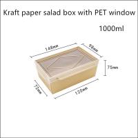 China PET Lid Kraft Paper Disposable Food Containers 2100 1600 1400ml for sale
