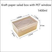 China PET Lid Kraft Paper Disposable Food Containers 2100 1600 1400ml for sale