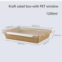 China PET Lid Kraft Paper Disposable Food Containers 2100 1600 1400ml for sale