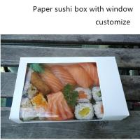 China Disposable Kraft Paper Sushi Takeaway Box With Clear Window ISO9001 for sale