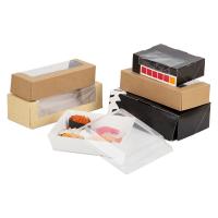 China Disposable Kraft Paper Sushi Takeaway Box With Clear Window ISO9001 for sale