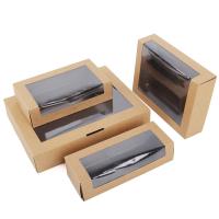 China Disposable Kraft Paper Sushi Takeaway Box With Clear Window ISO9001 for sale