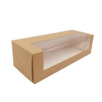 China Disposable Kraft Paper Sushi Takeaway Box With Clear Window ISO9001 for sale