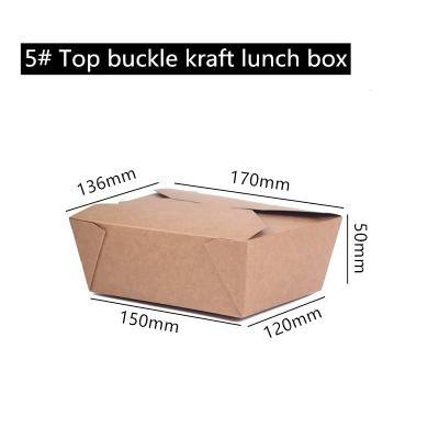 China Microwavable Brown Kraft Paper Take Away Box 800 1400 1480 2000ml for sale